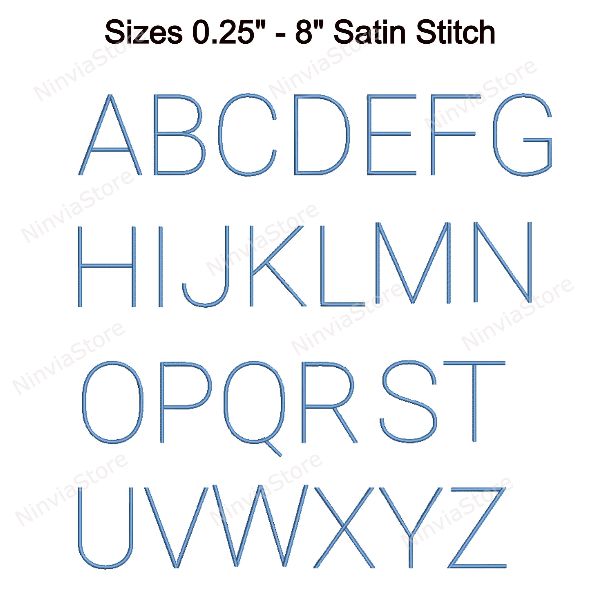 Thin Block Embroidery Font Block BX Font Monogram Alphabet - Etsy