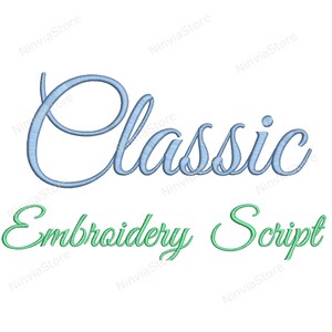 Classic Script Embroidery Font BX Font for Embroidery - Etsy