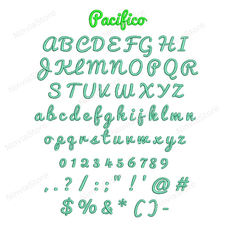 VP3 Embroidery Font Bundle, Cursive Font VP3, Alphabet Machine ...