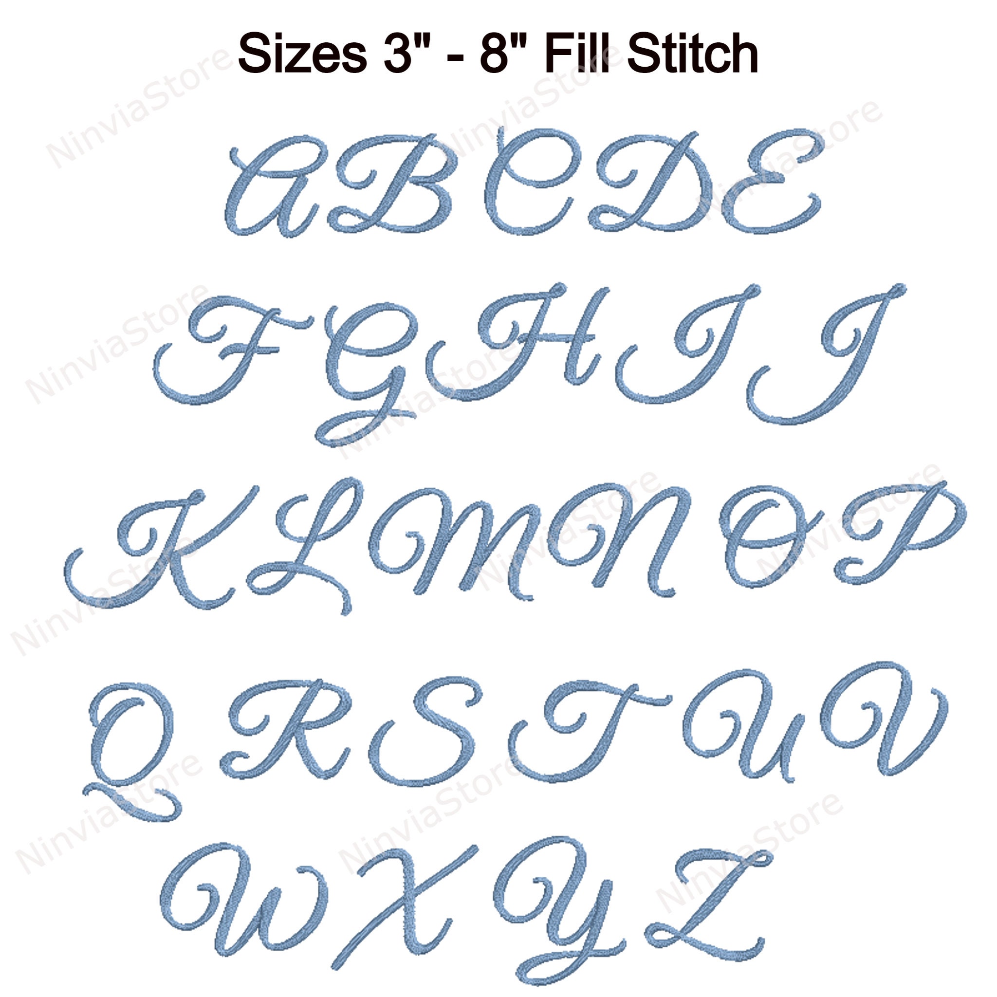Classic Script Embroidery Font BX Font for Embroidery - Etsy