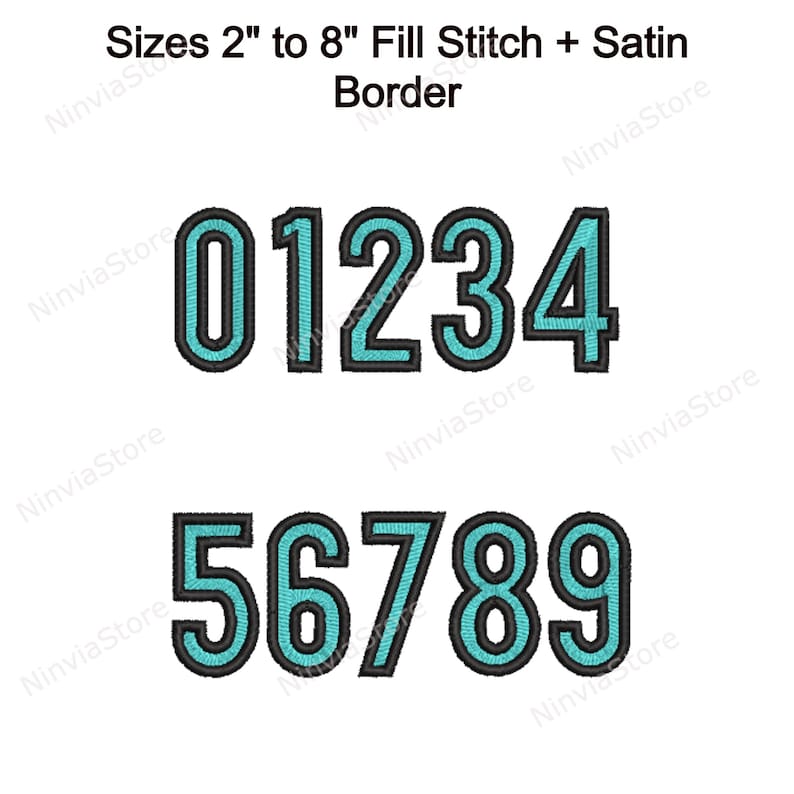 2 Color Narrow Block Embroidery Font, BX Font, Outline Border Block ...