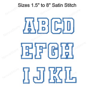 Varsity Applique Embroidery Font, Machine Embroidery Design, Monogram ...