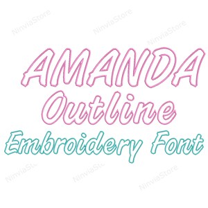 Amanda Outline Script Embroidery Font BX, Alphabet Machine Embroidery ...