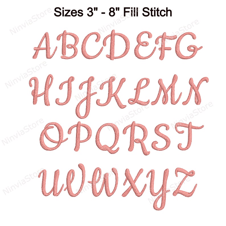 Sweet Nia Script Embroidery Font Cursive Font Pe PES - Etsy