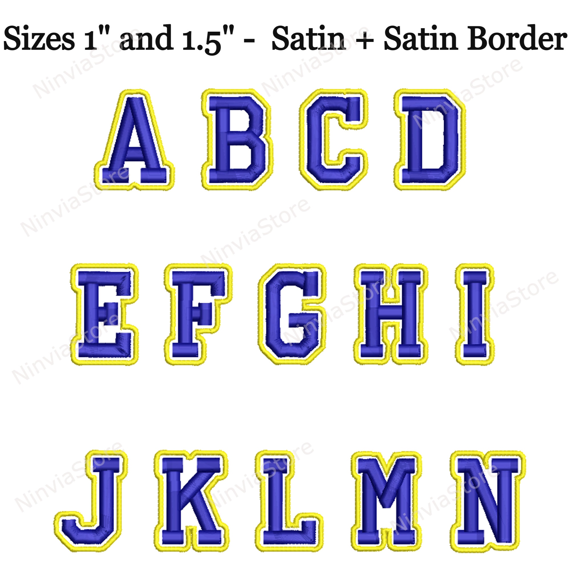 2 Color Athletic Embroidery Font, BX Font, Alphabet Machine Embroidery ...
