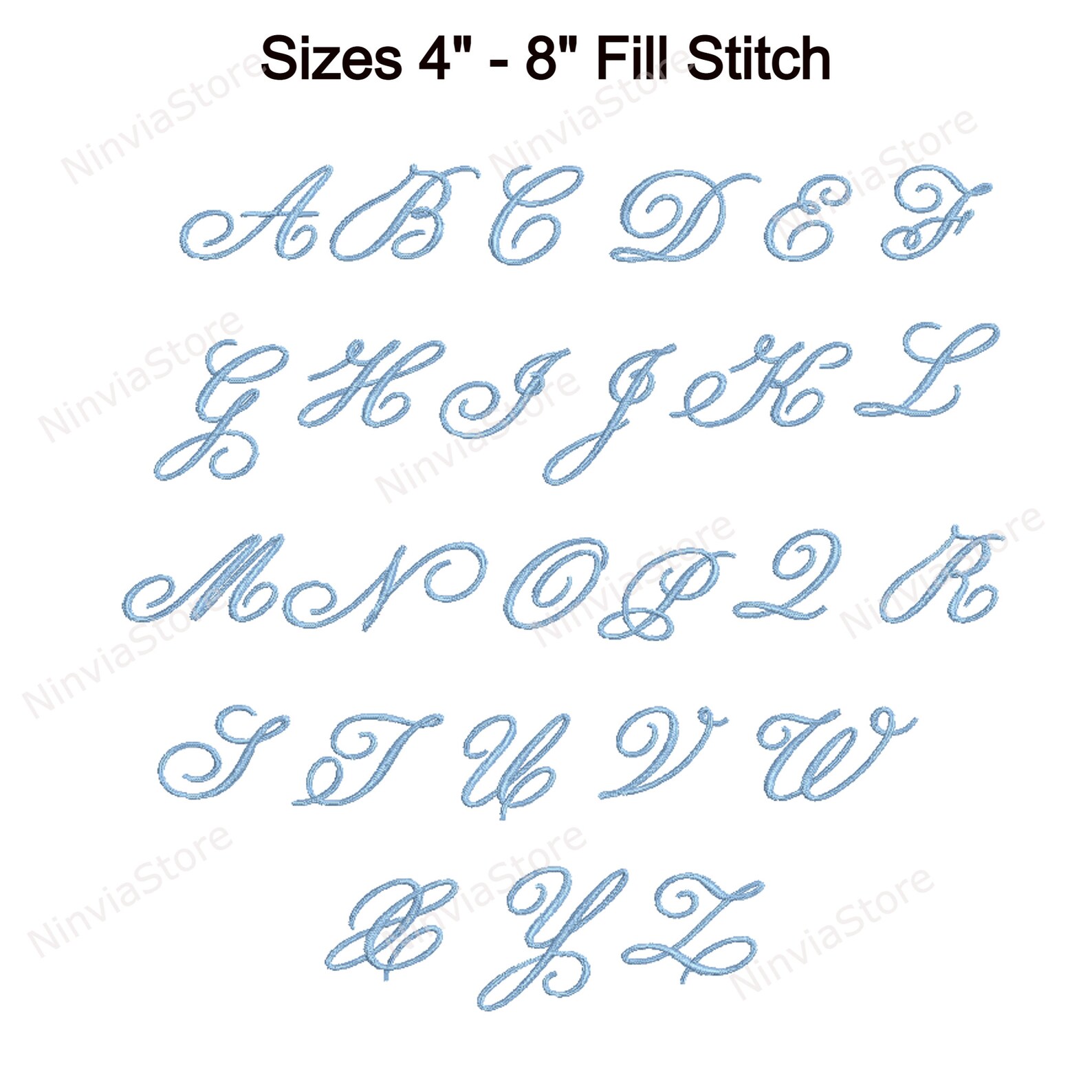 Beautiful Embroidery Script Cursive Font Pe PES Monogram - Etsy