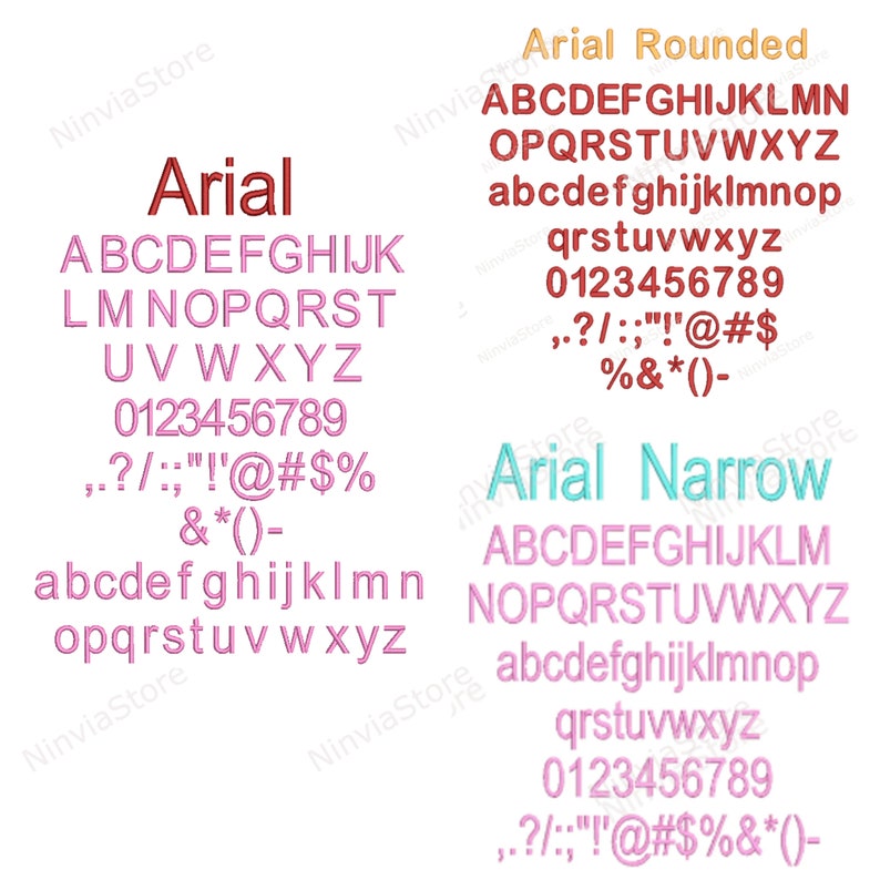 0.25" and 0.5" PES Embroidery Font Bundle, Machine Embroidery Font Pe ...