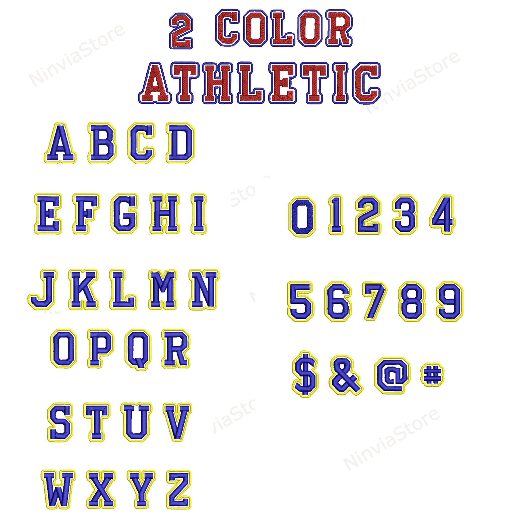 7 BX Two-color Embroidery Fonts Bundle, Machine Embroidery Font BX ...