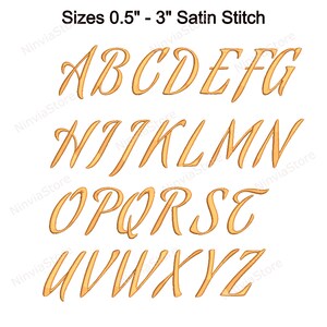 Spiky Script Embroidery Font, Calligraphy Font Pe, PES Monogram Font ...