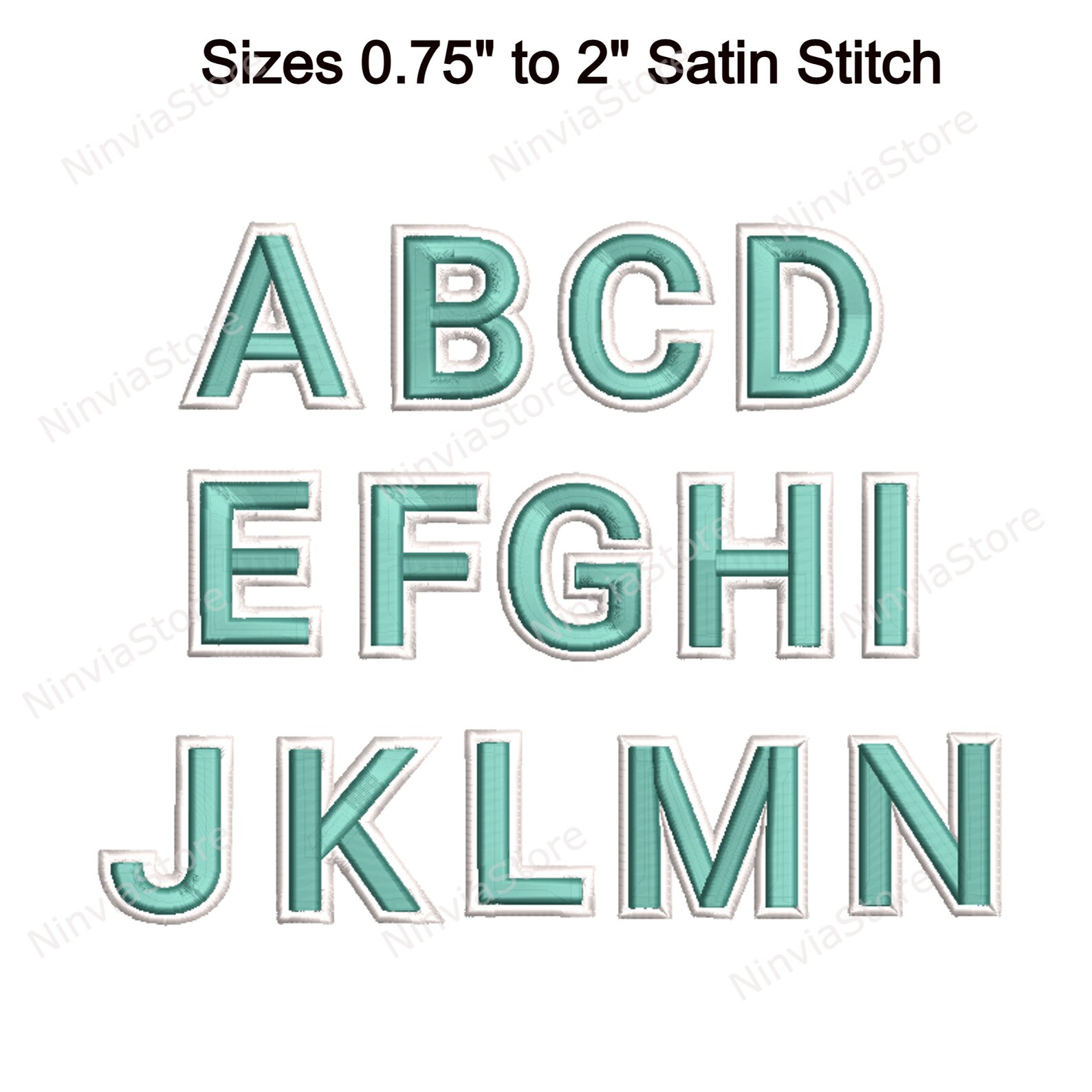 3D Foam 2 Color Block Embroidery Font, 3D Puff Foam Block BX Font ...