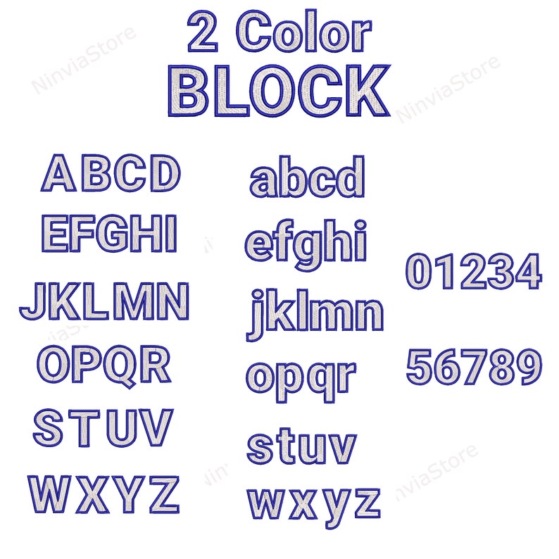 7 BX Two-color Embroidery Fonts Bundle, Machine Embroidery Font BX ...