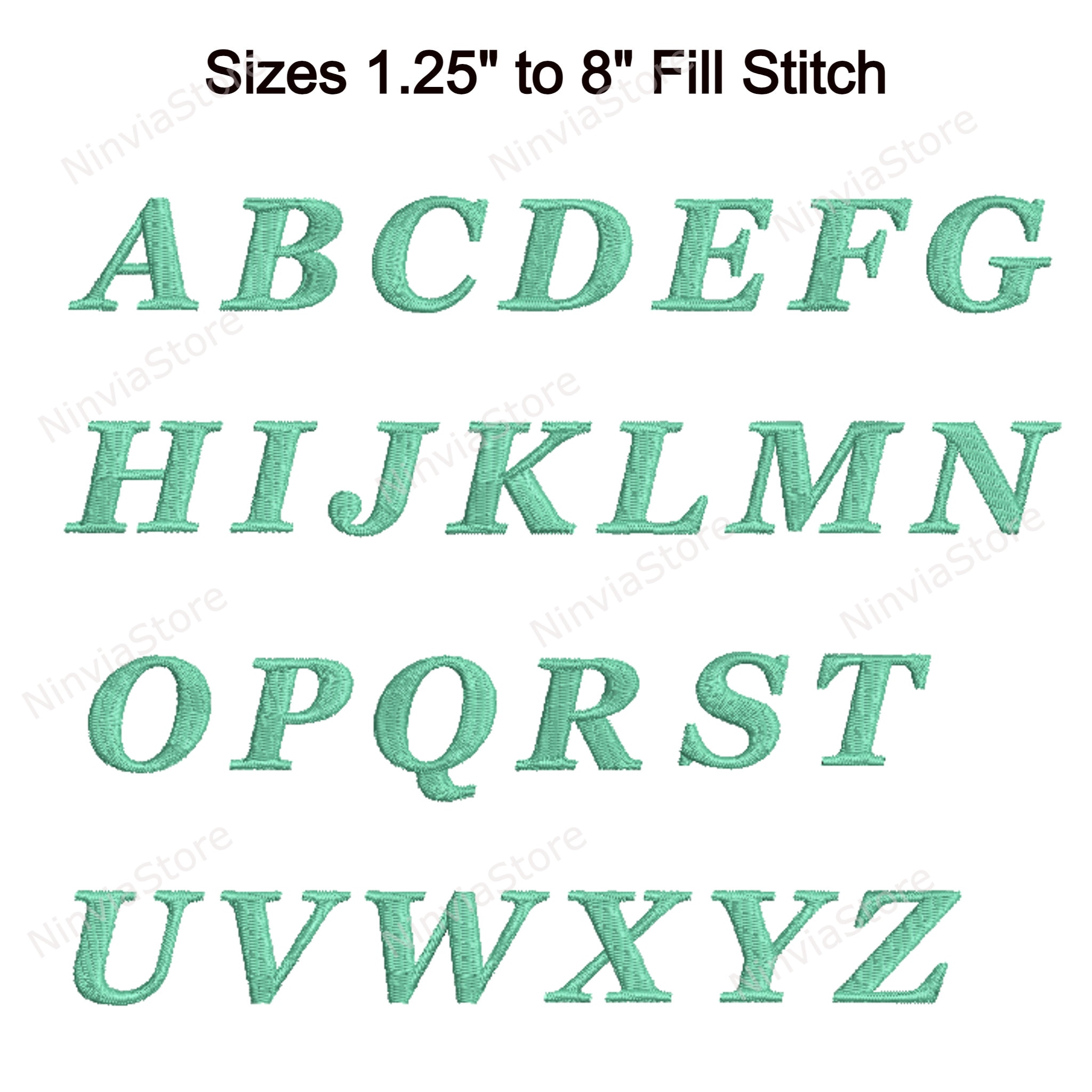 Georgia Bold Italic Embroidery Font, PES Monogram Alphabet Machine ...