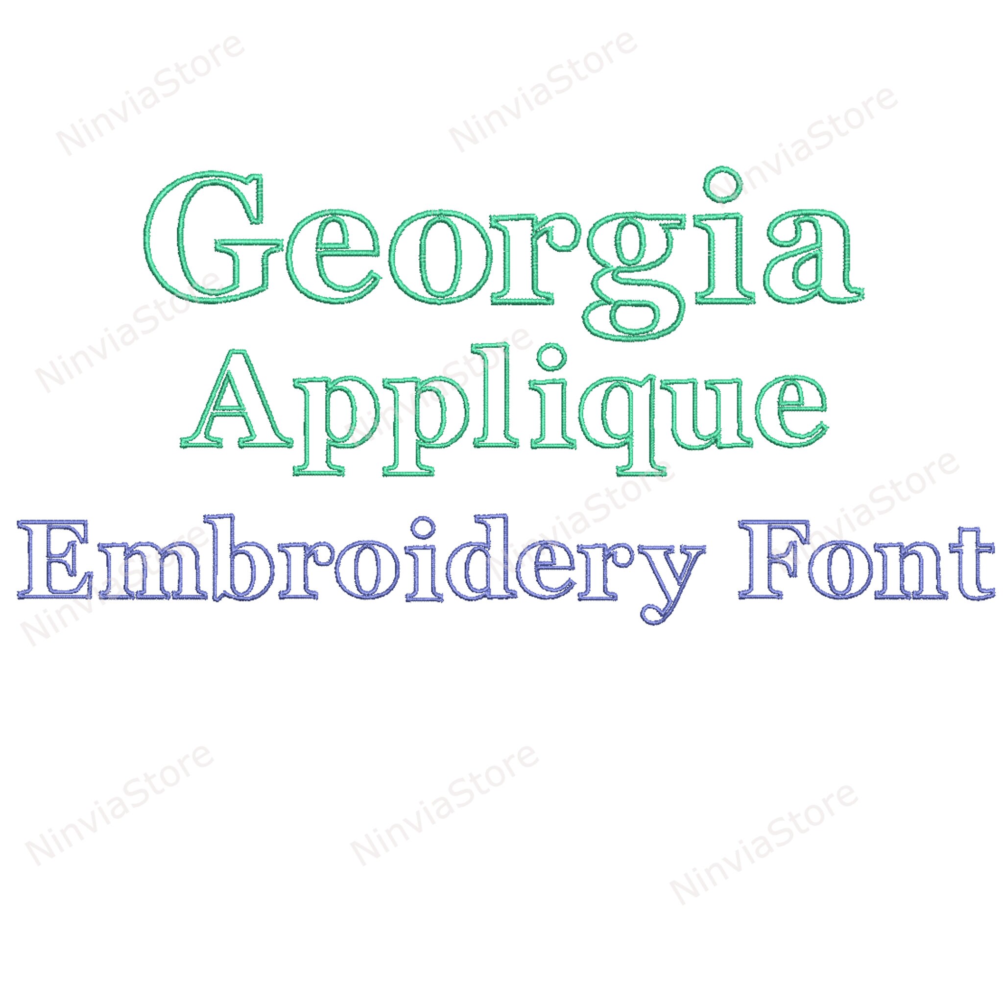 Georgia Applique Embroidery Font, Machine Embroidery Design, Monogram ...