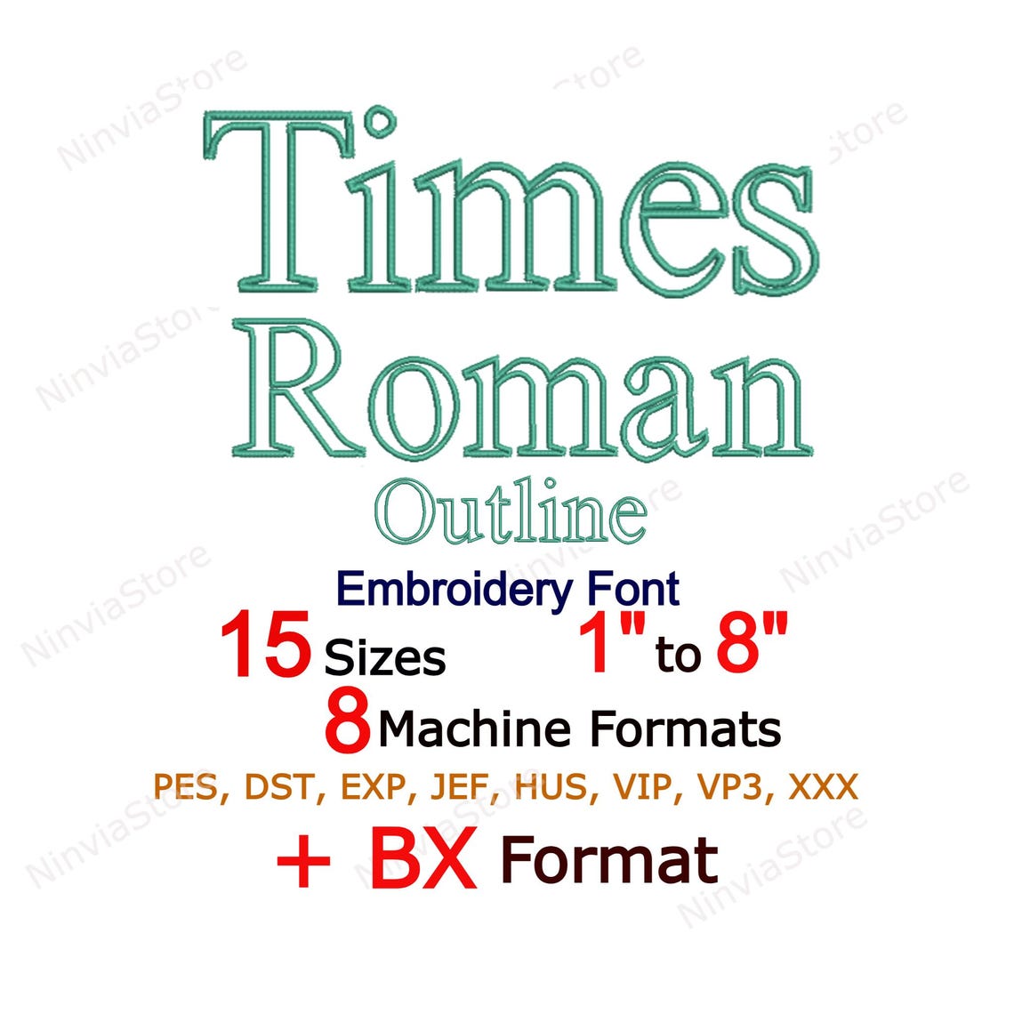Times Roman Outline Embroidery Font BX, Alphabet Machine Embroidery ...