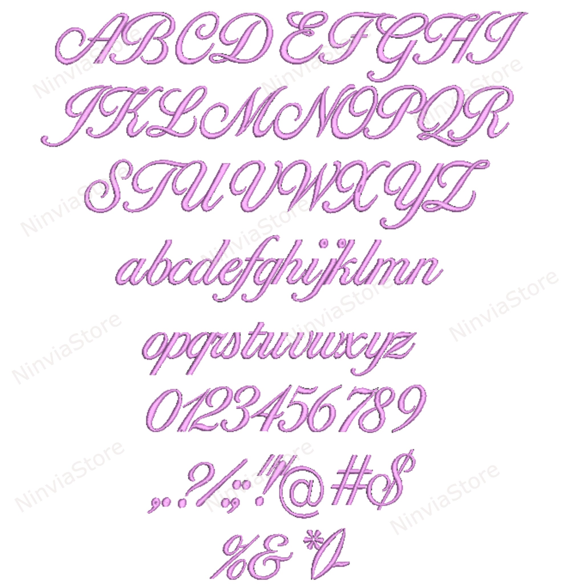 HUS Embroidery Font Bundle Script Font HUS Alphabet Machine | Etsy