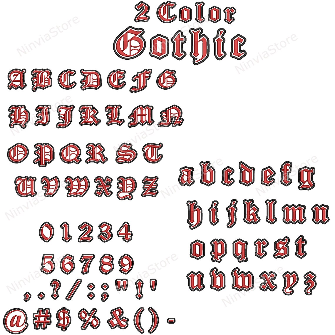 7 BX Two-color Embroidery Fonts Bundle, Machine Embroidery Font BX ...