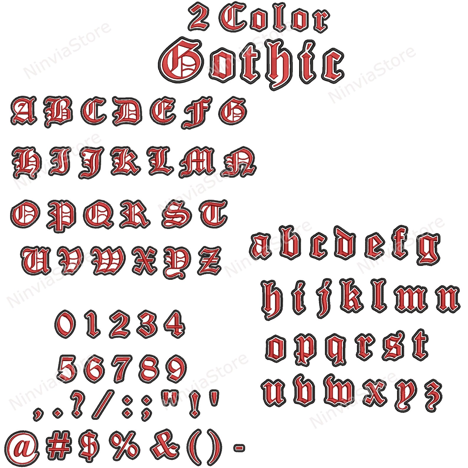 7 BX Two-color Embroidery Fonts Bundle, Machine Embroidery Font BX ...