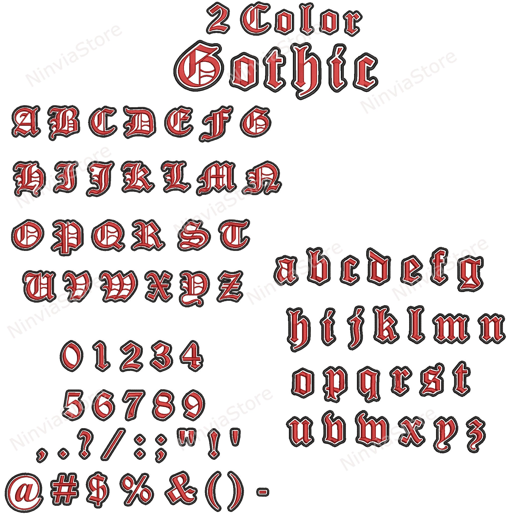 7 BX Two-color Embroidery Fonts Bundle, Machine Embroidery Font BX ...