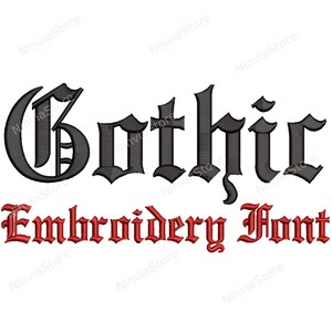 Gothic Embroidery Font Alphabet PES Font for Embroidery - Etsy