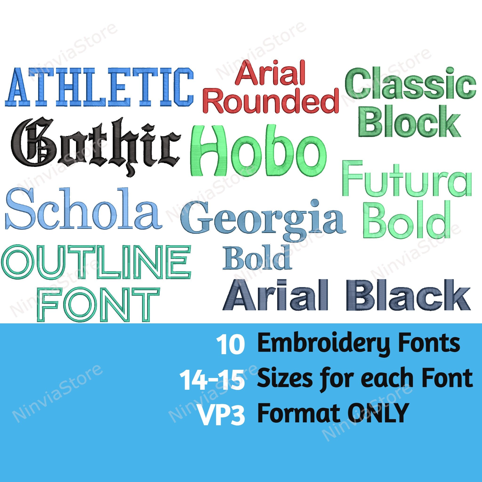 VP3 Embroidery Font Bundle, Monogram Alphabet Embroidery Design, VP3 ...