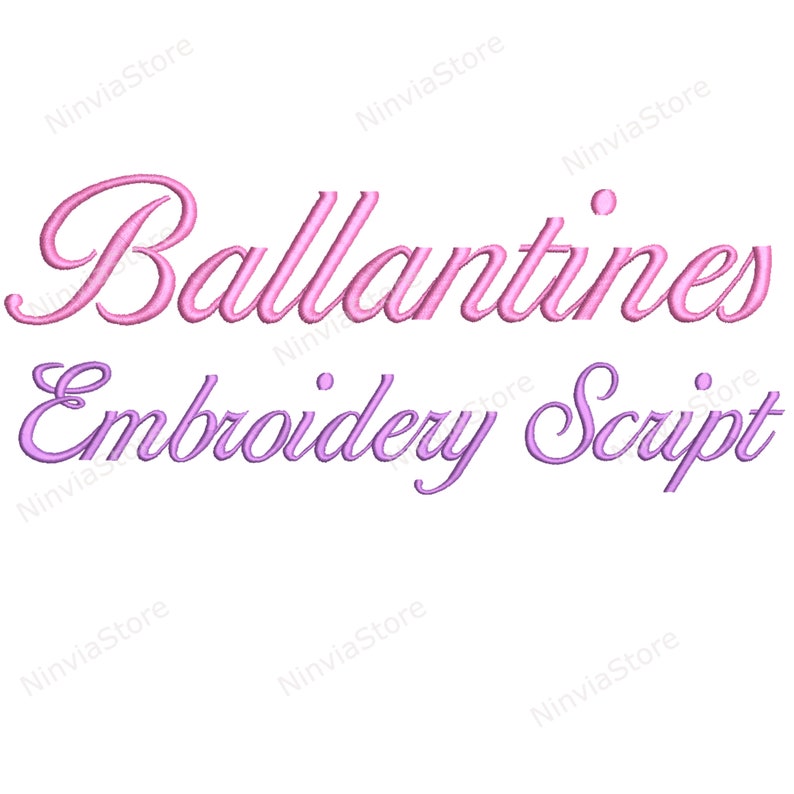 Ballantines Script Embroidery Font PES Monogram Font Pe - Etsy