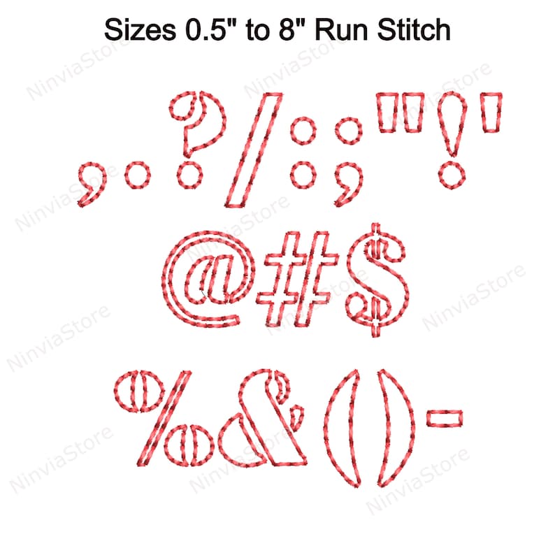Stencil Run Outline Embroidery Font Run Stitch Pe Font for - Etsy