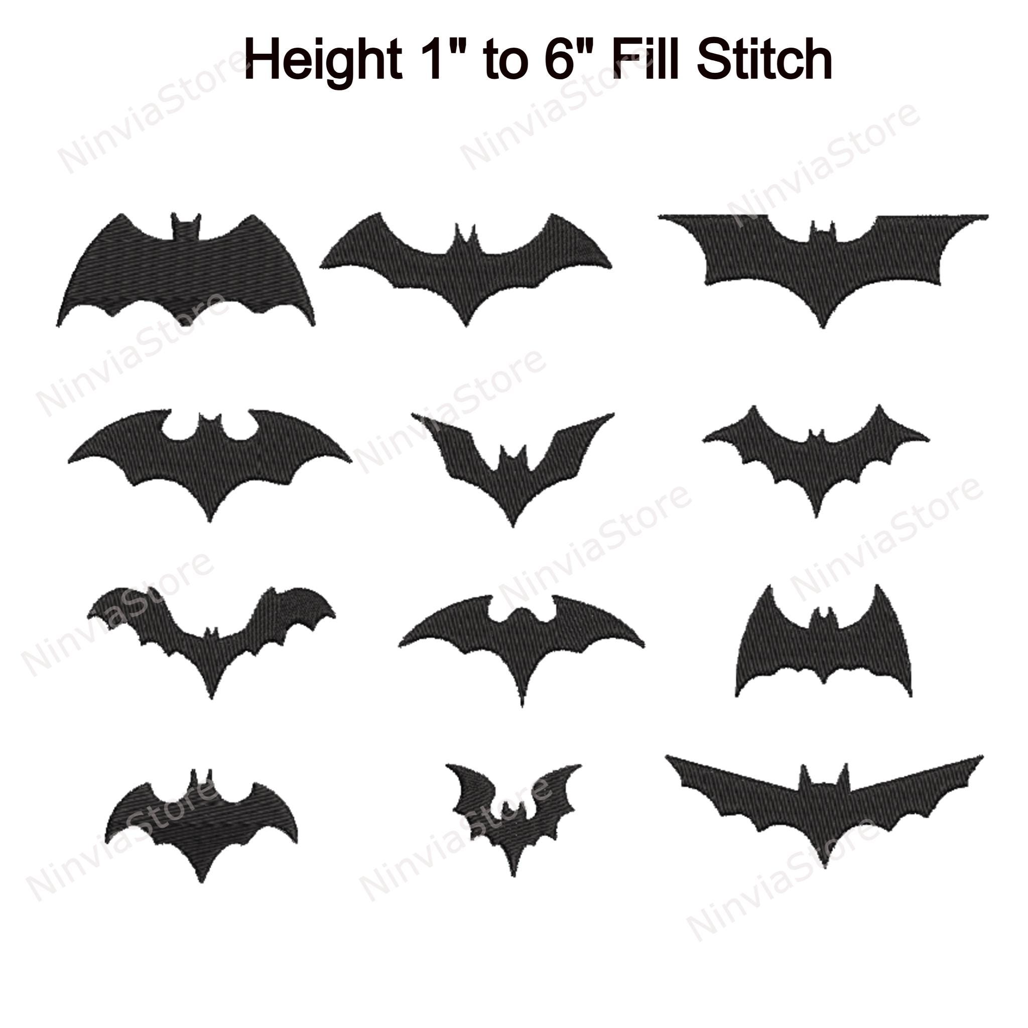 12 Bats Machine Embroidery Designs, Halloween Embroidery Designs, 15 ...