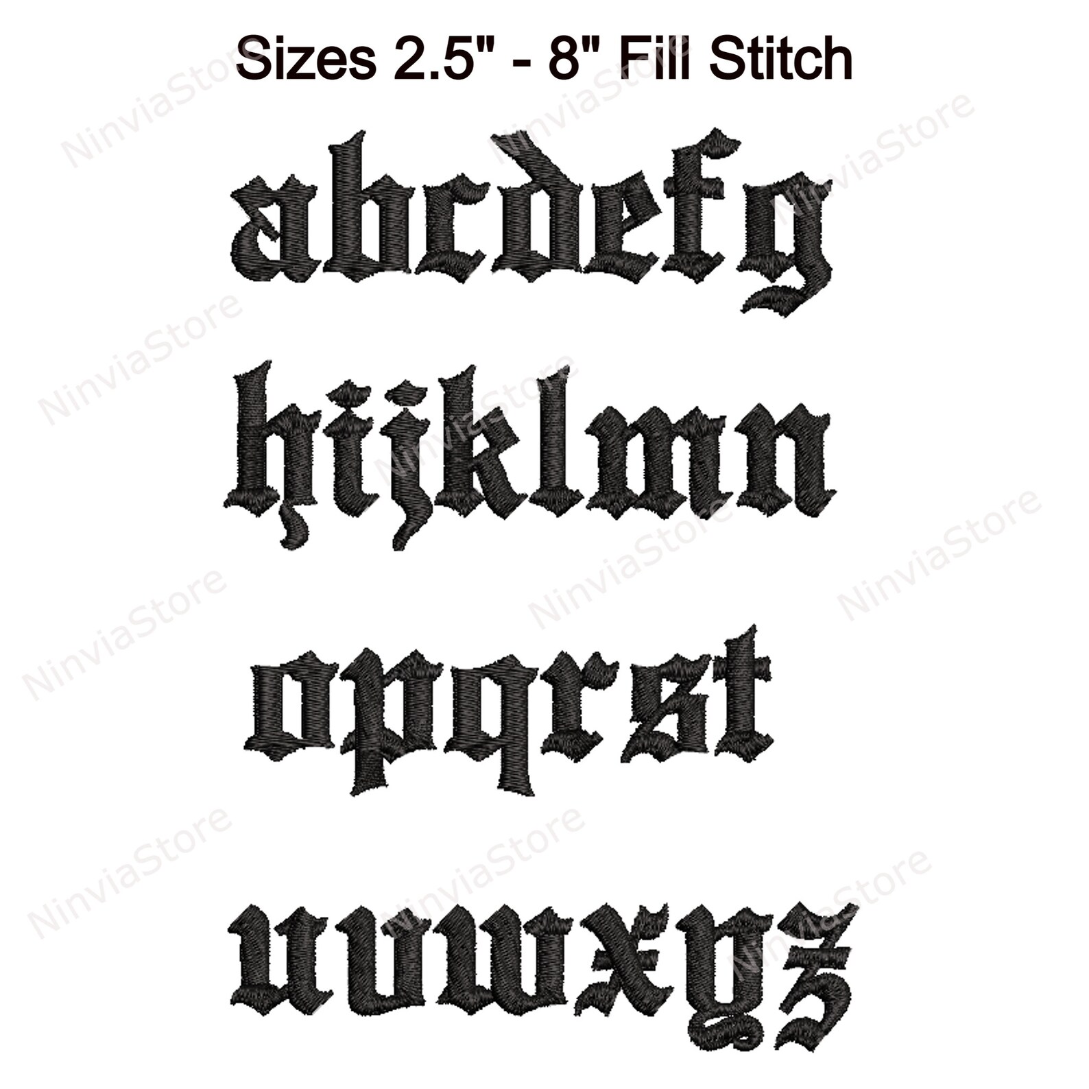 Gothic Embroidery Font Alphabet PES Font for Embroidery - Etsy