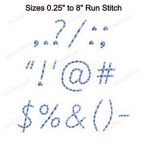Run Script Embroidery Font, Run Stitch BX Font, Pe Font for Embroidery ...