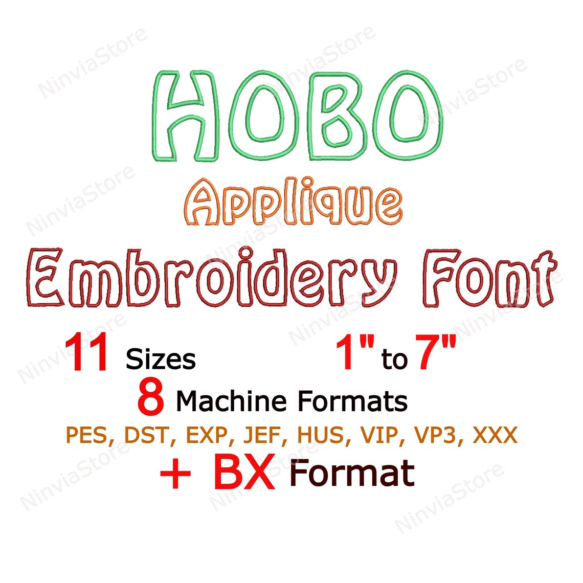 Hobo Applique Embroidery Font, Monogram BX Font, Machine Embroidery ...