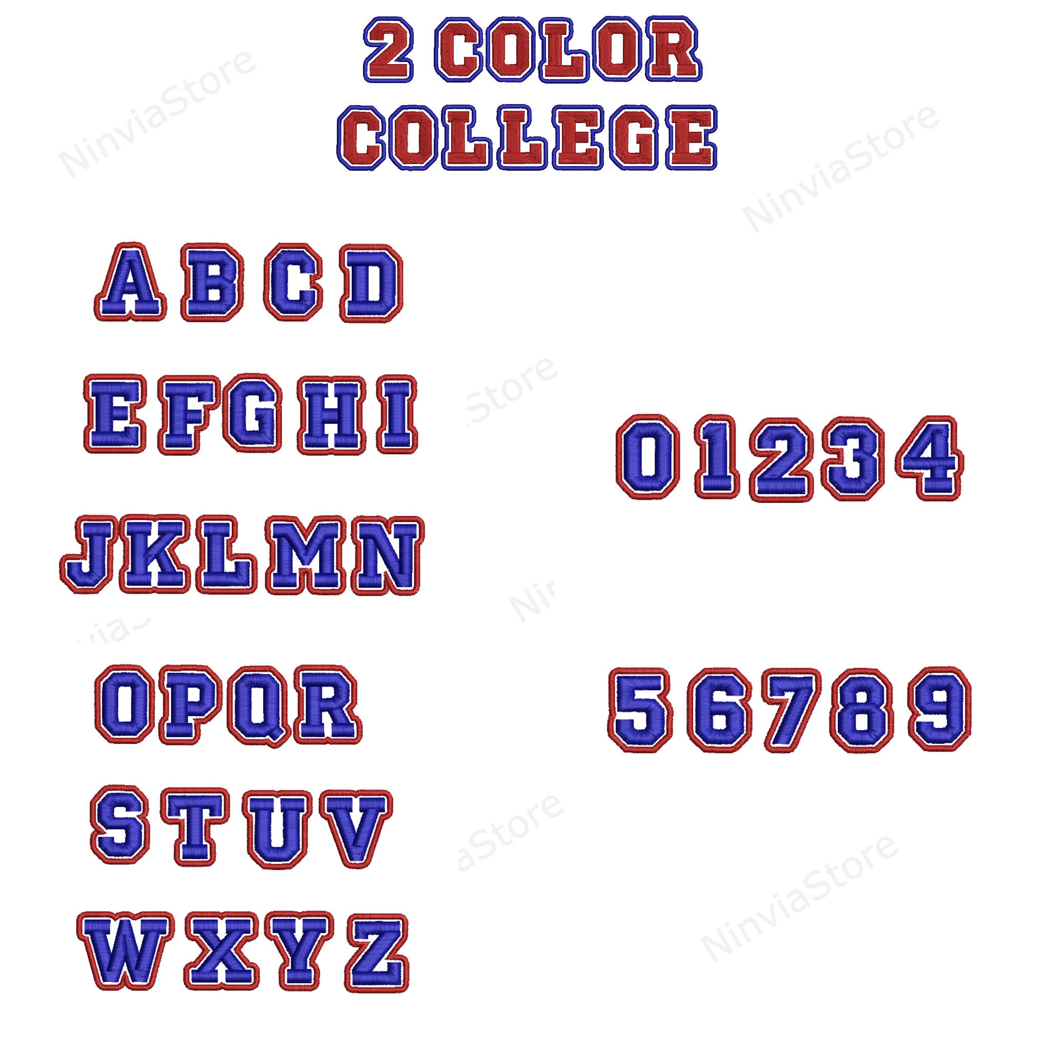 7 BX Two-color Embroidery Fonts Bundle, Machine Embroidery Font BX ...