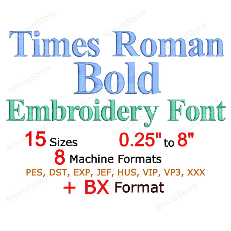 Times Roman Bold Embroidery Font, Machine Embroidery Design, Monogram ...