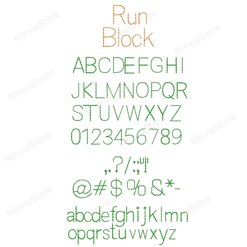 PES Embroidery Font Bundle, Run Stitch Machine Embroidery Font Pe ...