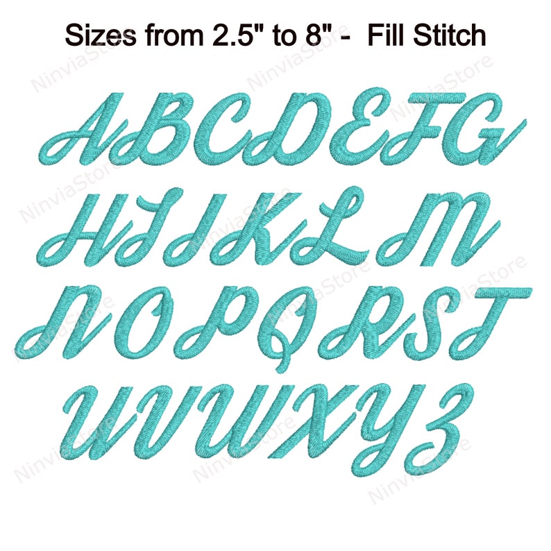 Streetwear Embroidery Font PES DST Monogram Font Script Pe - Etsy