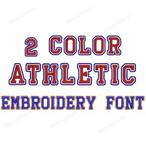 2 Color Athletic Embroidery Font BX Font Alphabet Machine - Etsy