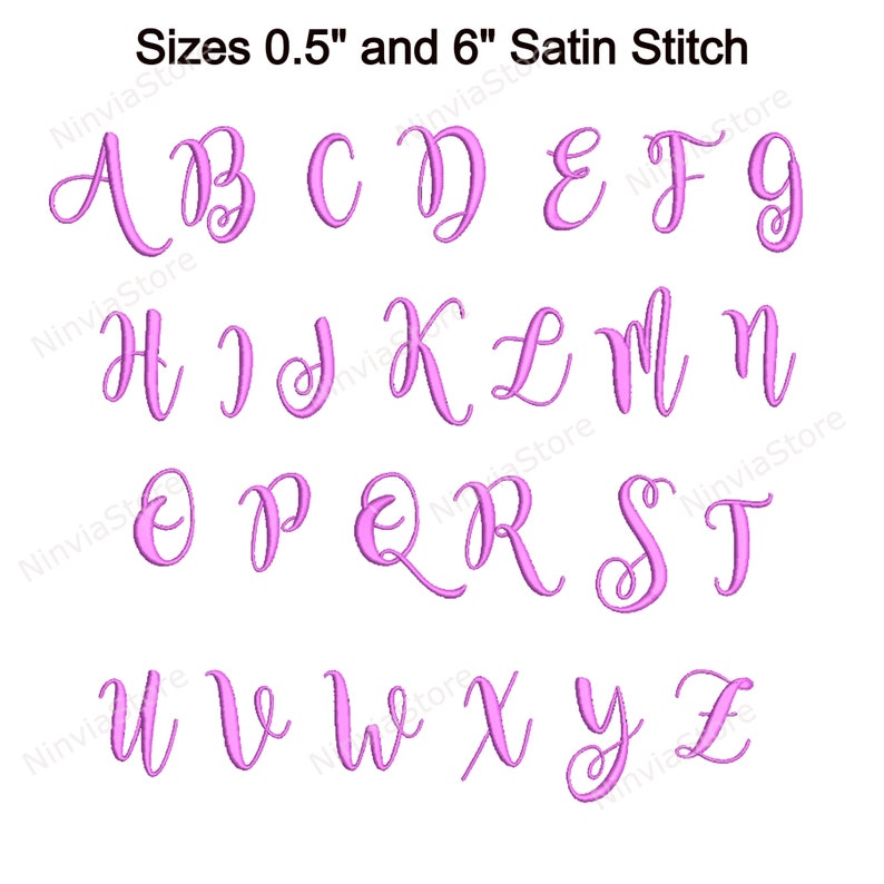 Magnolia Sky Script Embroidery Font Calligraphy Font Pe PES - Etsy