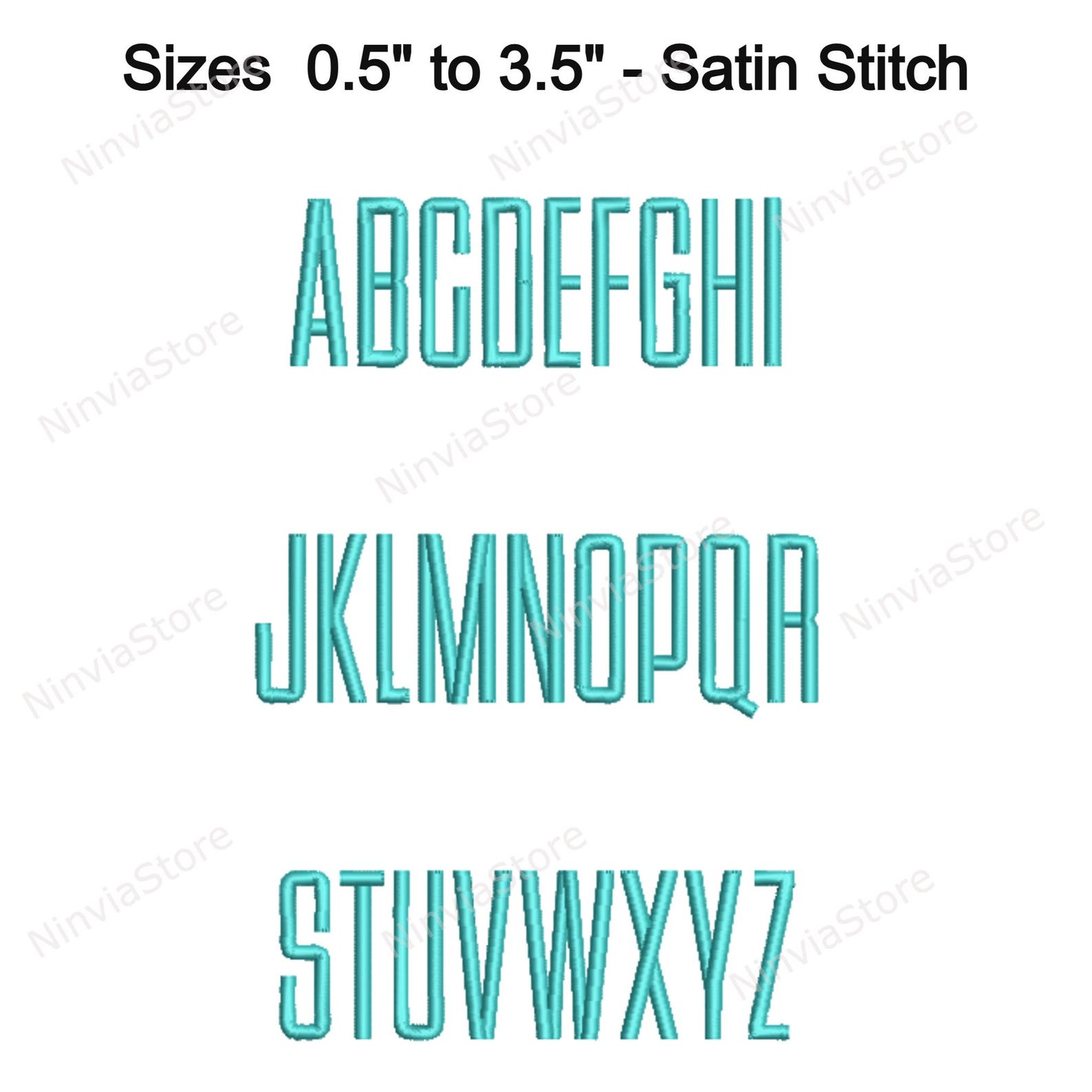 Mega Slim Block Embroidery Font, Alphabet Machine Embroidery Design BX ...