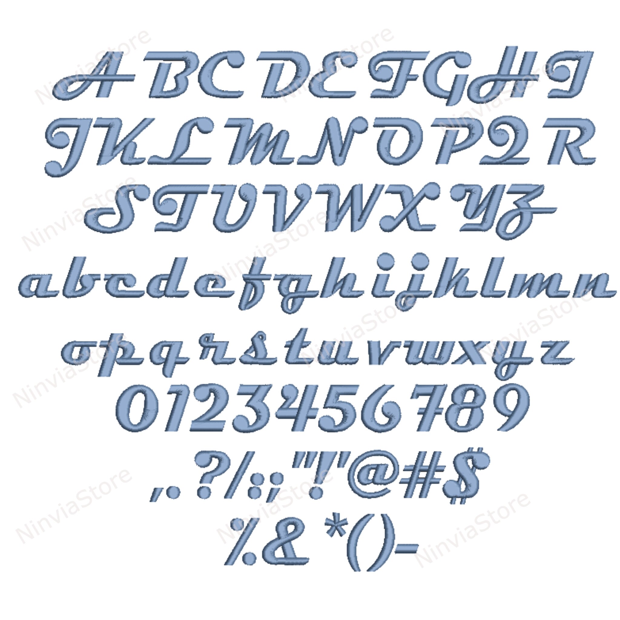 HUS Embroidery Font Bundle Script Font HUS Alphabet Machine | Etsy