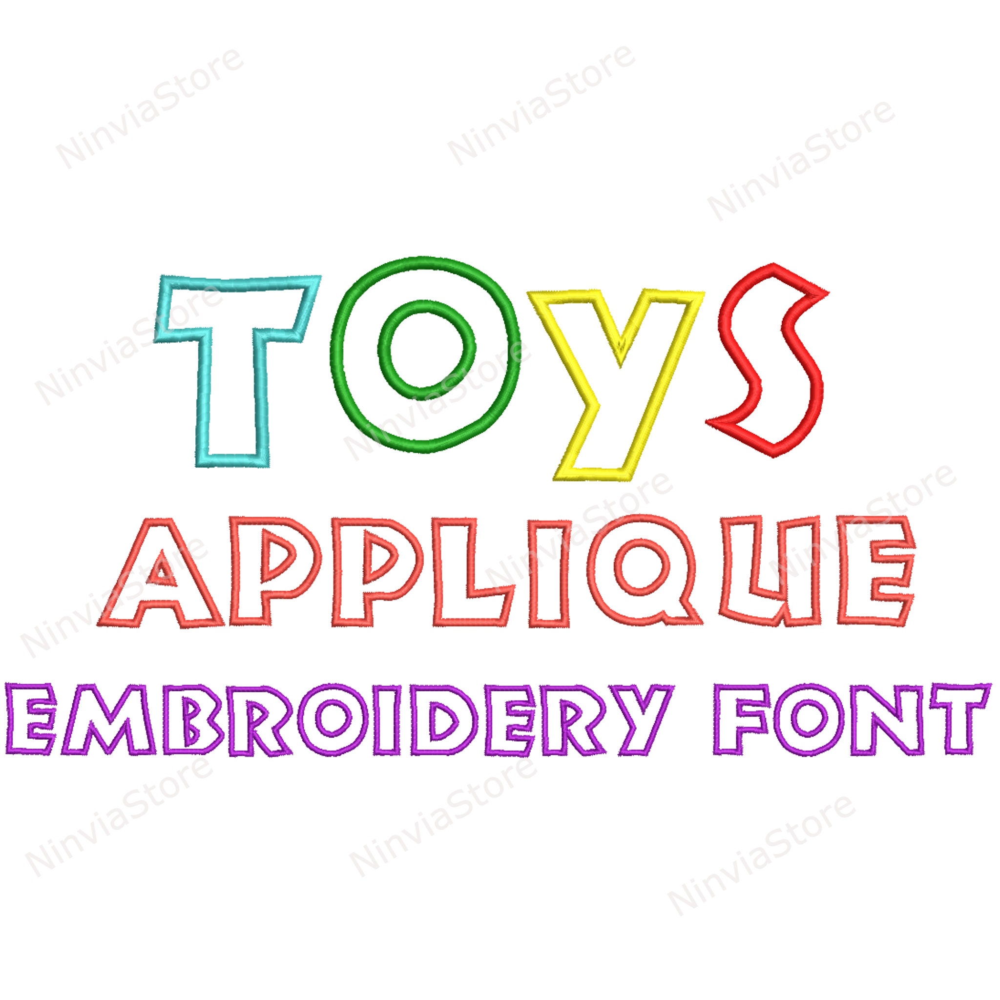 Toys Applique Embroidery Font, Machine Embroidery Design, Monogram BX ...