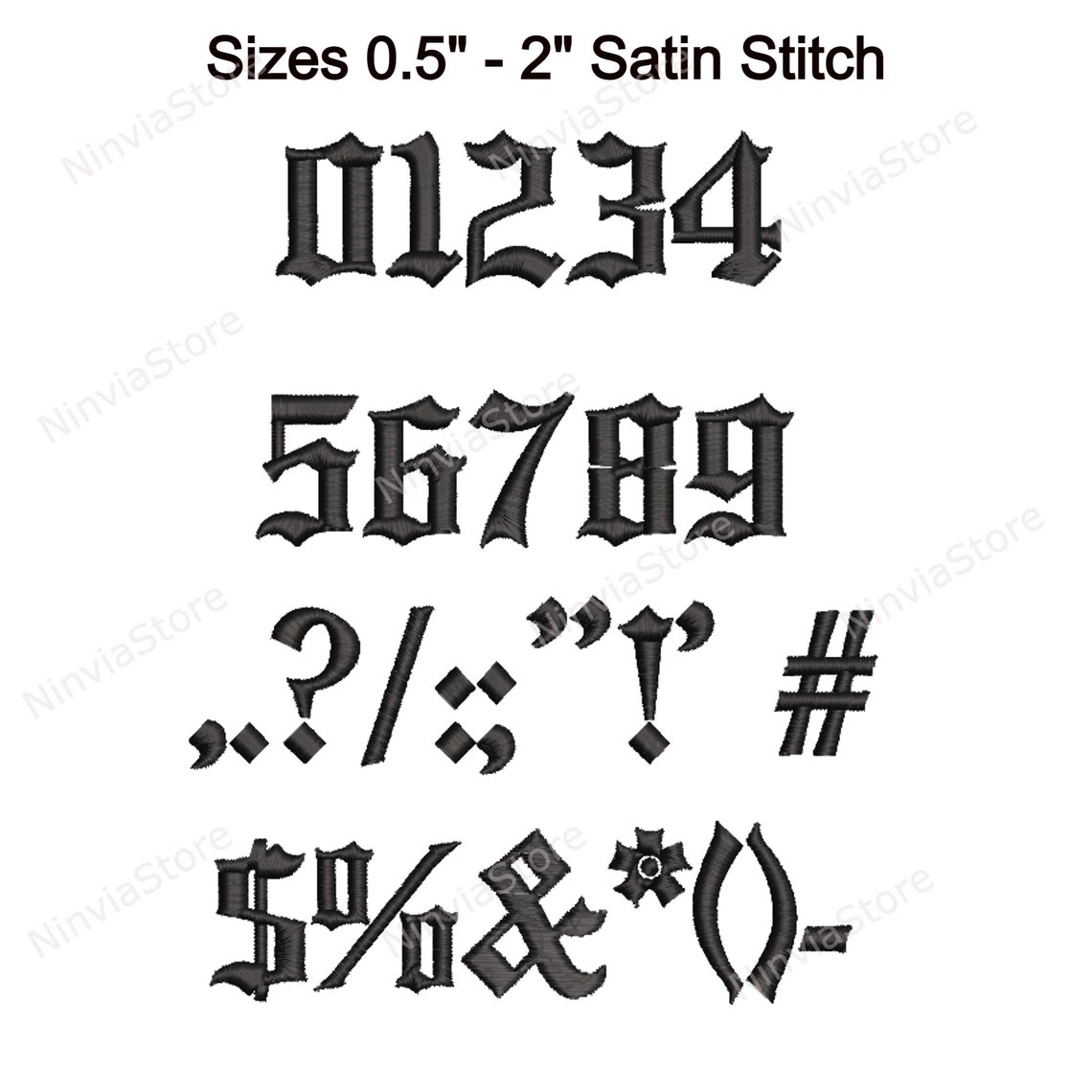 Gothic Embroidery Font Alphabet PES Font for Embroidery - Etsy