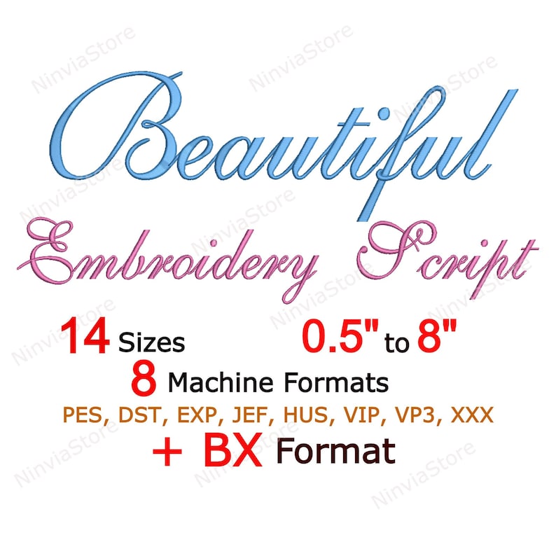 Beautiful Embroidery Script Cursive Font Pe PES Monogram | Etsy