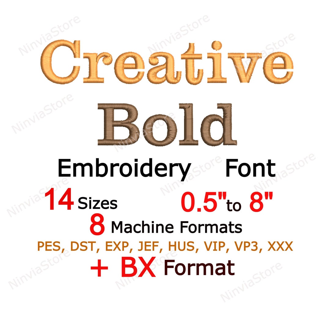 Creative Bold Embroidery Font, Monogram Alphabet Machine Embroidery ...