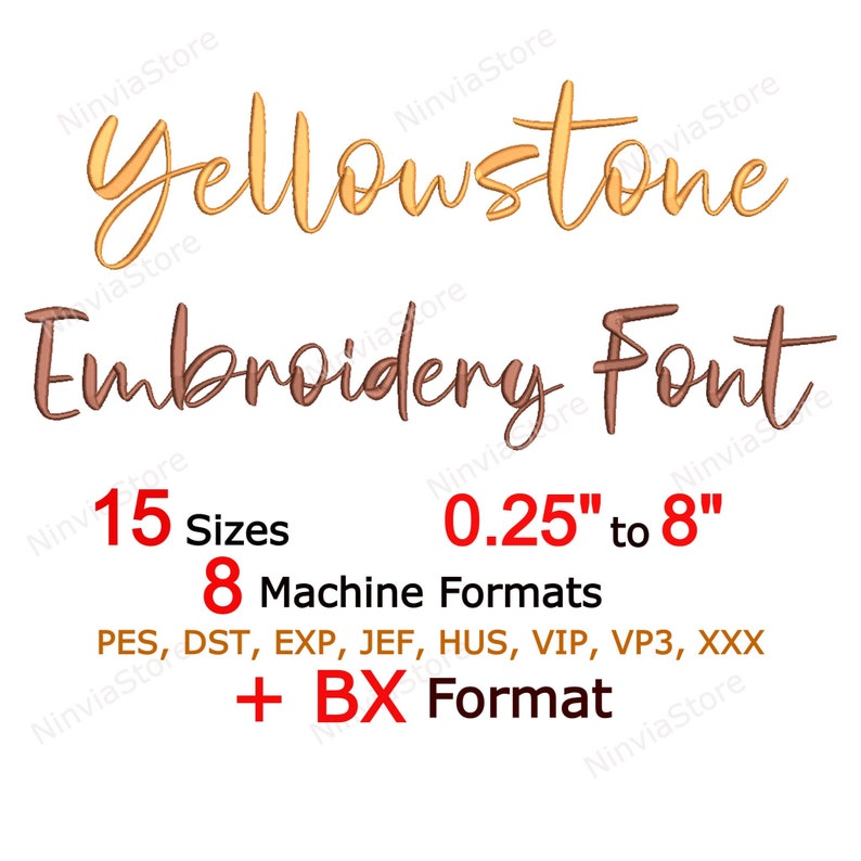 Yellowstone Script Embroidery Font BX Font for Embroidery - Etsy