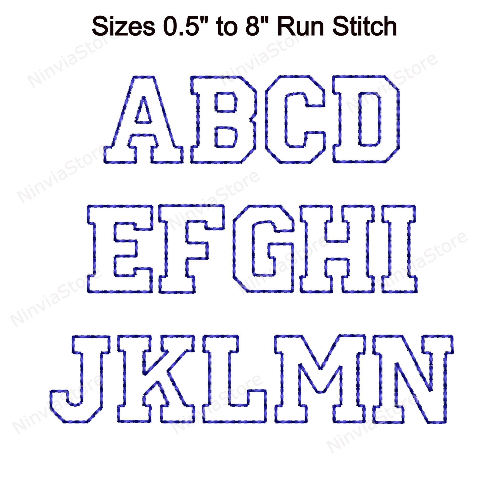 College Run Outline Embroidery Font BX Font Alphabet Machine - Etsy