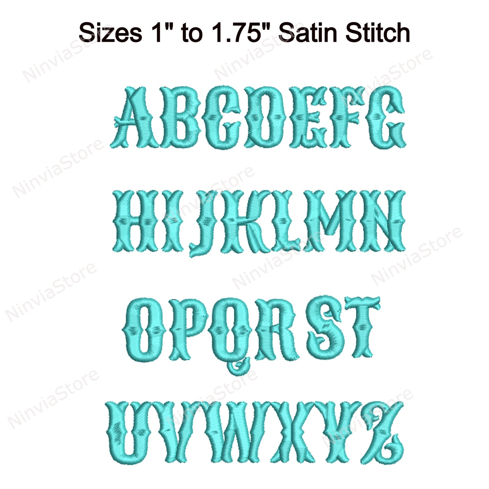 Fishtail Embroidery Font, BX Font for Embroidery, PES Monogram Alphabet ...