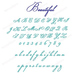 VP3 Embroidery Font Bundle, Calligraphy Font for Embroidery, Script ...