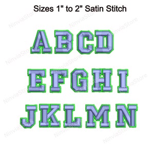 3D Foam 2 Color College Embroidery Font, 3D Puff Foam Varsity BX Font ...