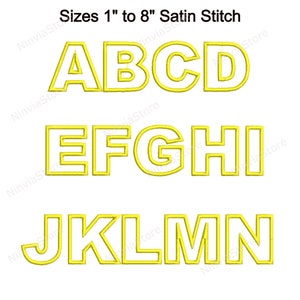 Arial Black Outline Embroidery Font BX, Alphabet Machine Embroidery ...