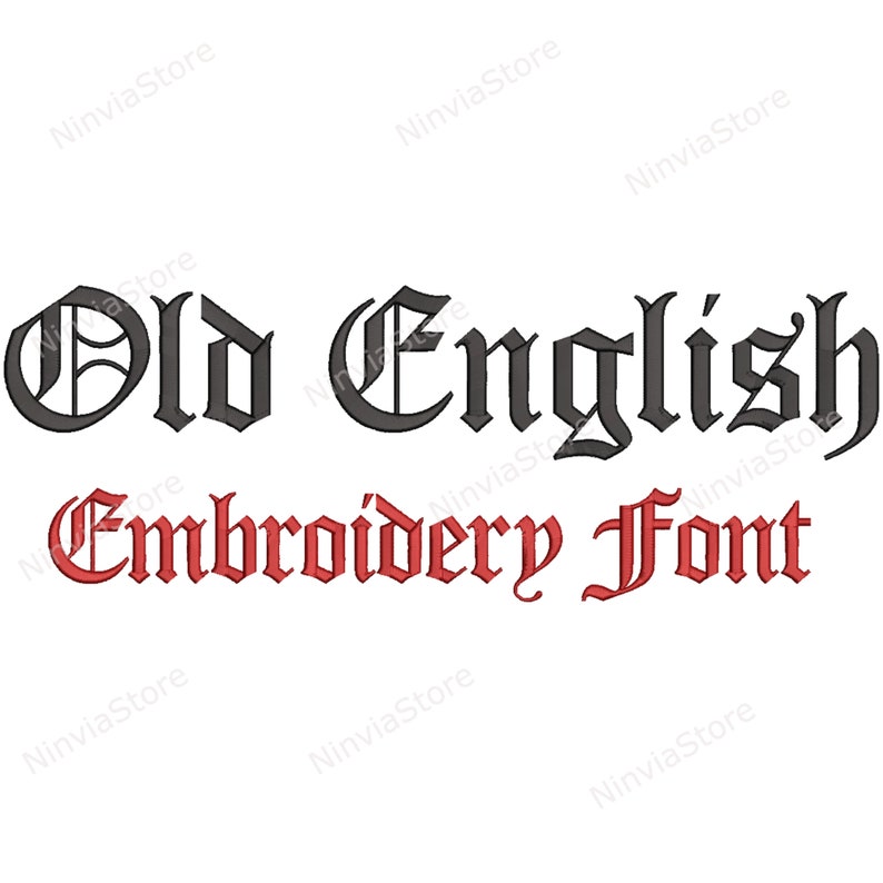Old English Embroidery Font Old England Machine Embroidery - Etsy