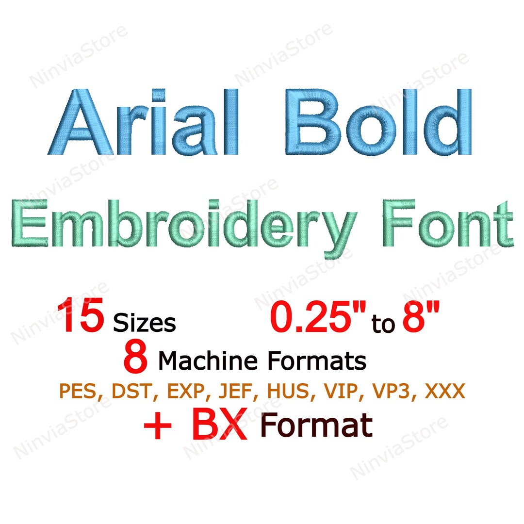 Arial Bold Embroidery Font, Pe Font for Embroidery, Small PES Font ...